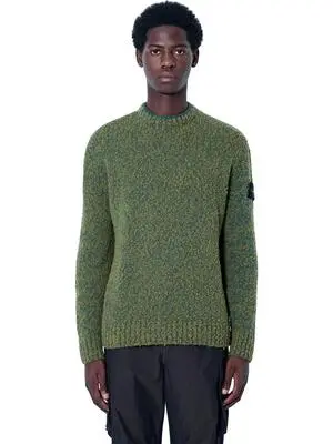 Stone Island Crewneck Textured Knit Sweater - Green