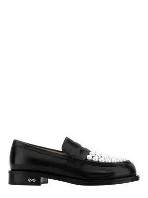 Mach & Mach Leather Sirene Loafers - Black