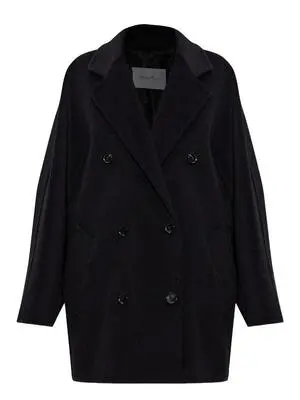 Max Mara Double-breasted Felted Pea Coat - Black