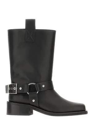 GANNI Mid Calf Buckled Boots - Multicolor