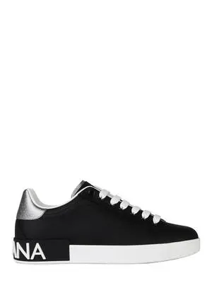 Dolce & Gabbana Portofino Leather Sneakers - Black