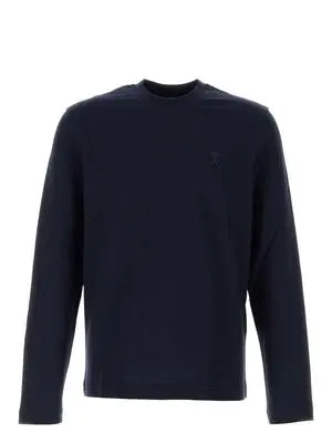 AMI Paris Ami Unisex Navy Blue Cotton T-Shirt Blue