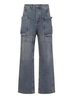 Rick Owens Stefan Cargo Denim Pants - Blue