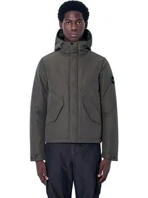 Stone Island Hooded Quilted Jacket - Brown