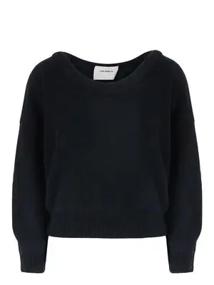 LISA YANG Doria' Sweater With Wide Neckline And Off-shoulder Design In Cashmere For - Black