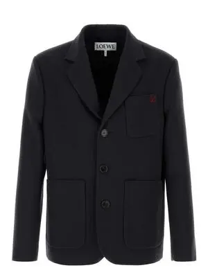 Loewe Navy Wool Blazer - Blue
