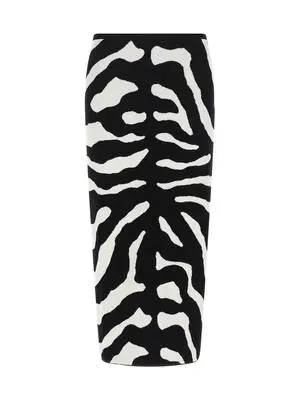 Moschino Zebra Intarsia Skirt - Multicolor