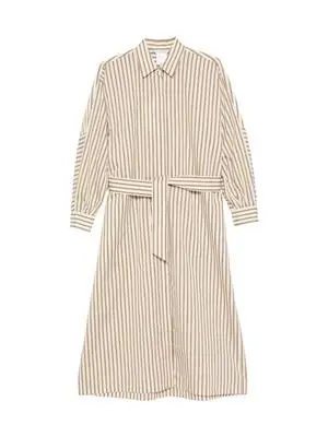 Max Mara Striped Silk Blend Dress - Multicolor