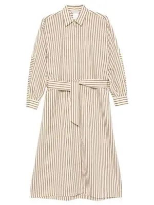 Max Mara Striped Silk Blend Dress - Multicolor