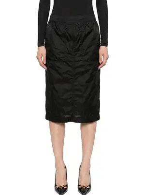 Saint Laurent Nylon Midi Pencil Skirt - Gray