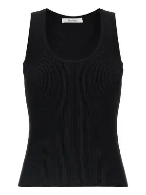 Max Mara Editta Ribbed Top - Black