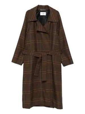 Saint Laurent Wool Checked Coat - Multicolor