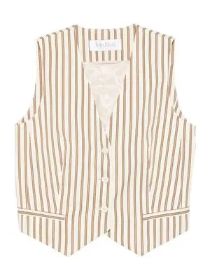 Max Mara Cotton And Silk Striped Vest - Multicolor