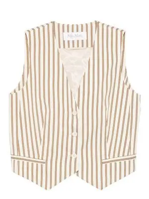 Max Mara Cotton And Silk Striped Vest Multicolor