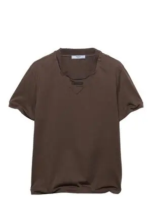 Prada Minimal Cotton T-shirt - Brown