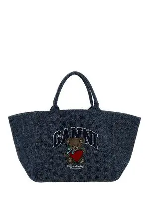 GANNI Xxl Bear Shopping Bag - Blue