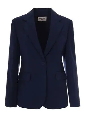Max Mara Single Breasted Tailored Jacket - Blue