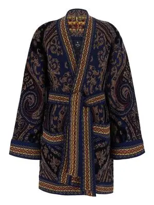 Etro Wool Blend Belted Cardigan - Multicolor