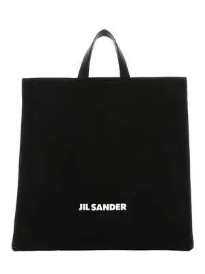 JIL SANDER Canvas Shopping Bag - Black