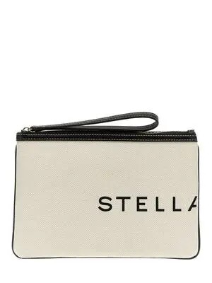 Stella McCartney Logo Clutch Bag - Cream