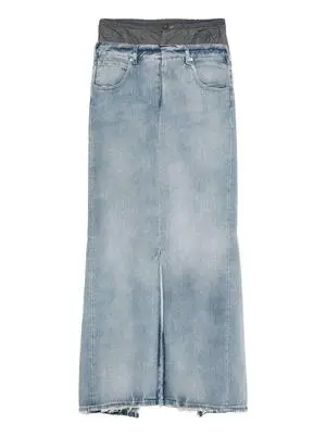 MAISON MARGIELA Denim Cotton Maxi Skirt - Multicolor