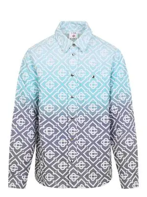 Casablanca Monogram Jacquard Cotton Blend Jacket - Blue