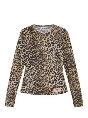 GANNI Leopard Print Top - Multicolor