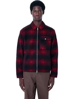 Moncler Checked Zip-front Jacket - Red