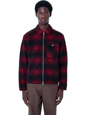 Moncler Checked Zip-front Jacket - Red
