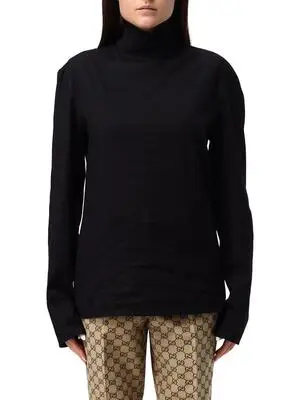Gucci Cotton Poplin Turtleneck Top - Black
