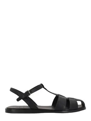 Church's Odyssey Nappa Leather T-Strap Sandals Black