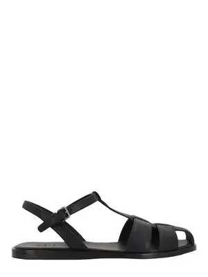 Church's Odyssey Nappa Leather T-Strap Sandals Black
