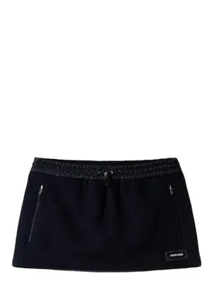 Miu Miu Cotton Fleece Technical Panel Miniskirt - Blue