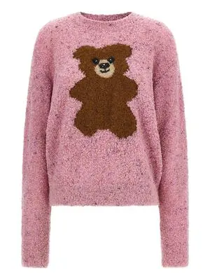 Moschino Teddy Bear Intarsia Knit Sweater - Pink