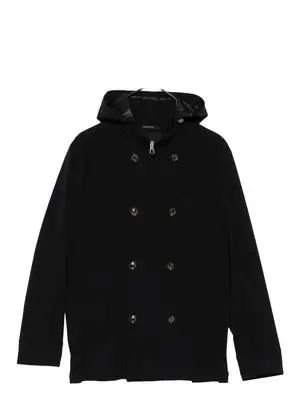 MONTECORE Double-breasted Jacket With Hood - Blue