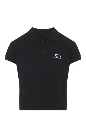 Balenciaga Cotton Piqué Polo - Black
