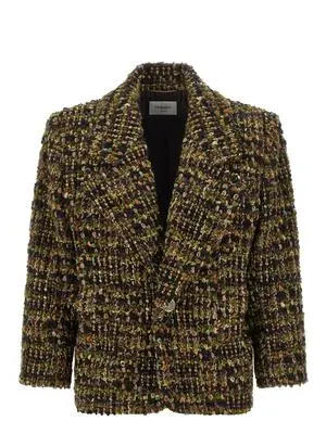 Saint Laurent Bouclé Tweed Blazer - Multicolor