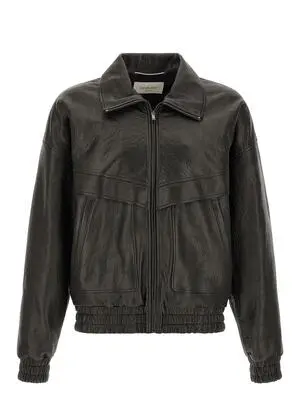 Saint Laurent Bubble Leather Jacket - Black