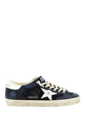 GOLDEN GOOSE Super-star Leather And Suede Sneakers - Blue