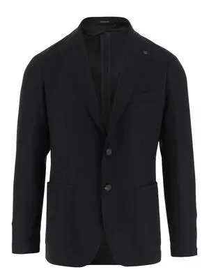 Tagliatore Classic Single-breasted Wool Blend Blazer - Black