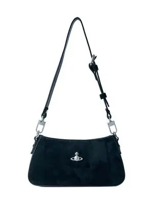VIVIENNE WESTWOOD Tasha Suede Shoulder Phone Bag - Black