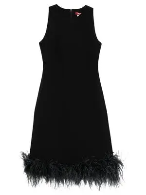 Max Mara Feather Hem Short Dress - Multicolor