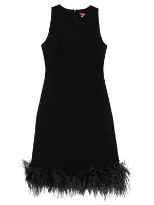 Max Mara MAX MARA Feather Hem Short Dress Multicolor