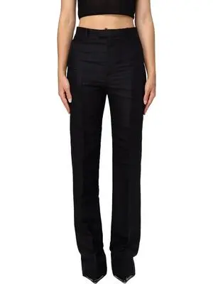 Gucci Slim Fit Flared Silk Trousers With Tailored Cut - Black