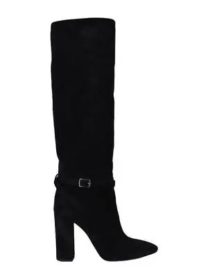 Saint Laurent Suede Knee High Boots - Black