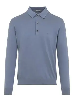 Etro Knitted Polo - Blue