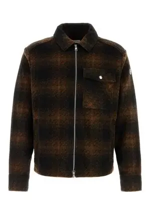 Moncler Moncler Men Embroidered Flannel Shirt Multicolor