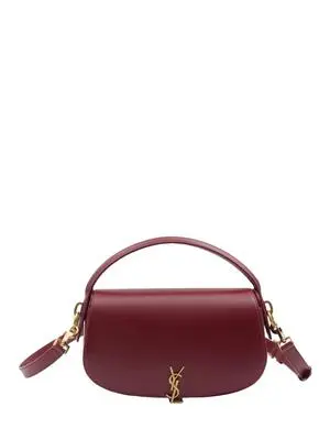 Saint Laurent Voltaire Box Leather Shoulder Bag - Red