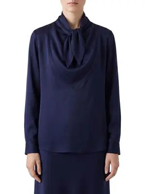 Max Mara Max Mara Women Max Mara Badia Silk Blouse Blue