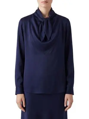Max Mara MAX MARA Badia Silk Blouse Blue